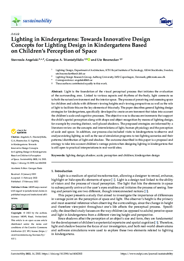 (PDF) Lighting in Kindergartens: Towards Innovative Design Concepts for Lighting Design in ...