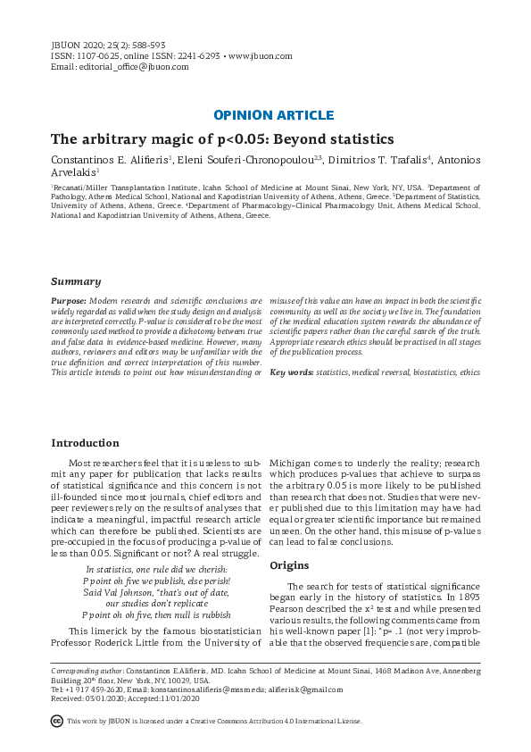 (PDF) The arbitrary magic of p