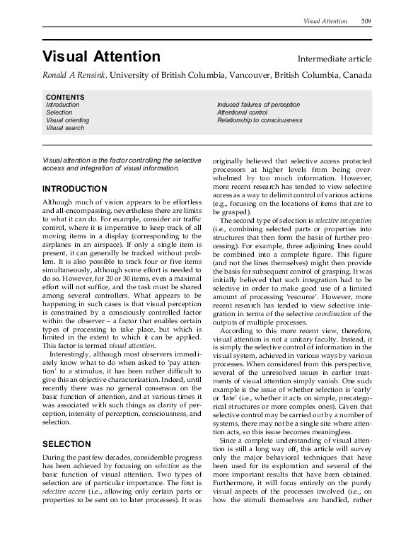 (PDF) Visual Attention