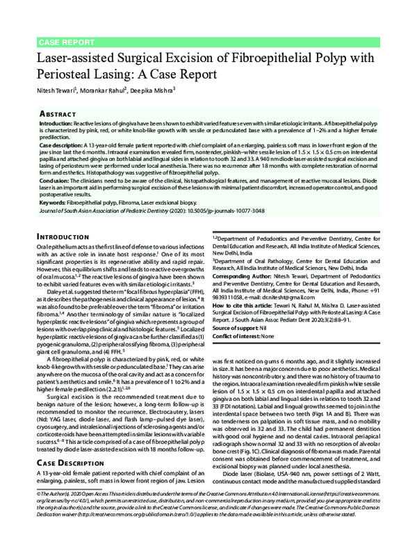 (PDF) Laser-assisted Surgical Excision of Fibroepithelial Polyp with ...