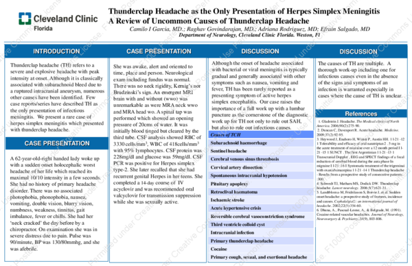 (PDF) Thunderclap headache as the only presentation of herpes simplex ...