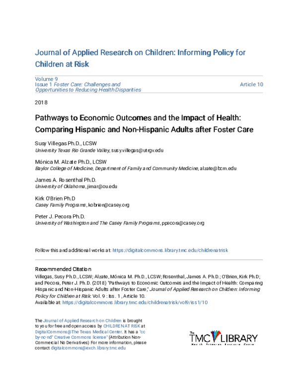 (PDF) Pathways to Economic Outcomes and the Impact of Health: Comparing ...