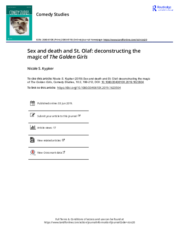 Pdf Sex And Death And St Olaf Deconstructing The Magic Ofthe Golden