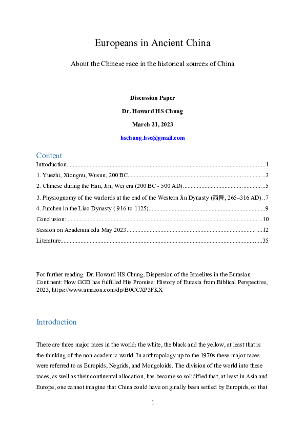 (DOC) Europeans in Ancient China - About the Chinese race in the ...