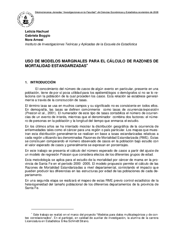 (PDF) Uso De Modelos Marginales Para El Cálculo De Razones De ...