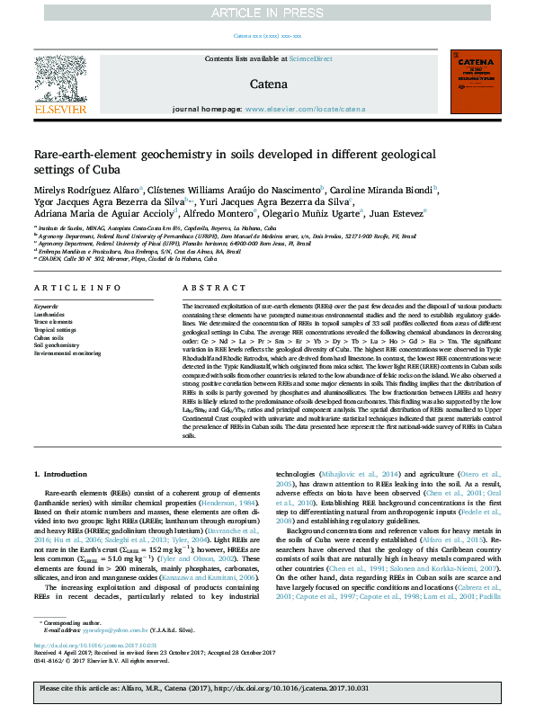 (PDF) Rare-earth-element geochemistry in soils developed in different ...