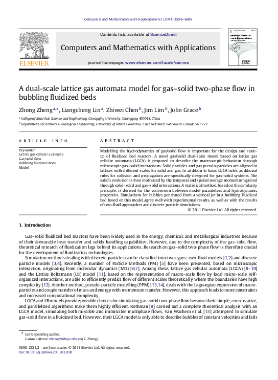 (PDF) A dual-scale lattice gas automata model for gas–solid two-phase flow in bubbling fluidized ...