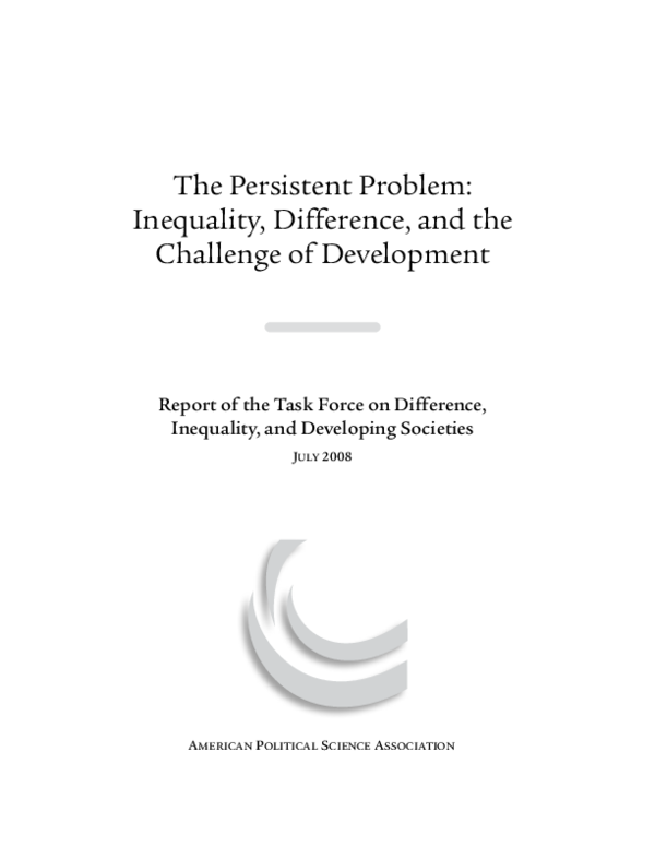 (PDF) The Persistent Problem: Inequality, Difference, and the Challenge ...