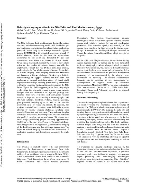 (PDF) Reinvigorating exploration in the Nile Delta and East ...