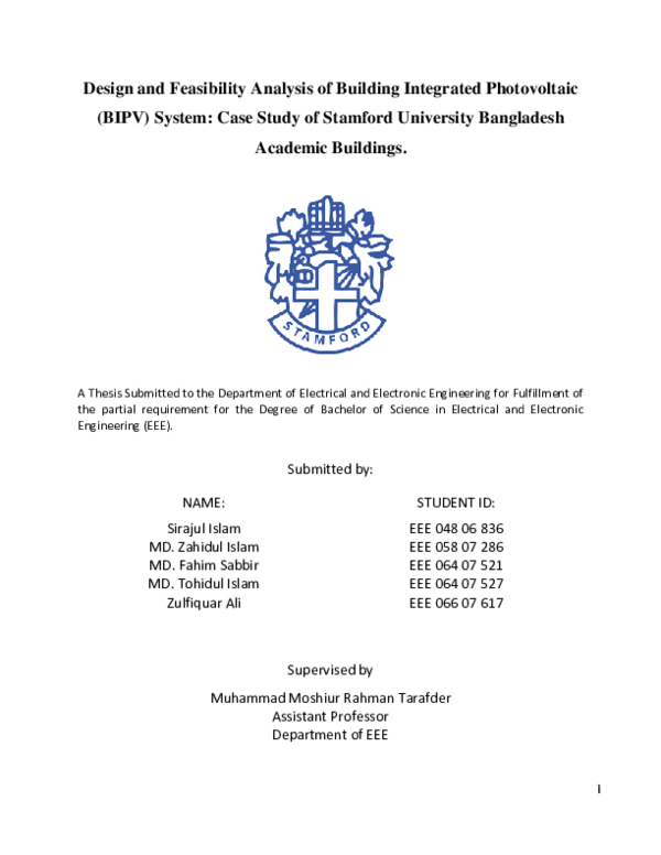 (PDF) Design and Feasibility Analysis of Building Integrated ...