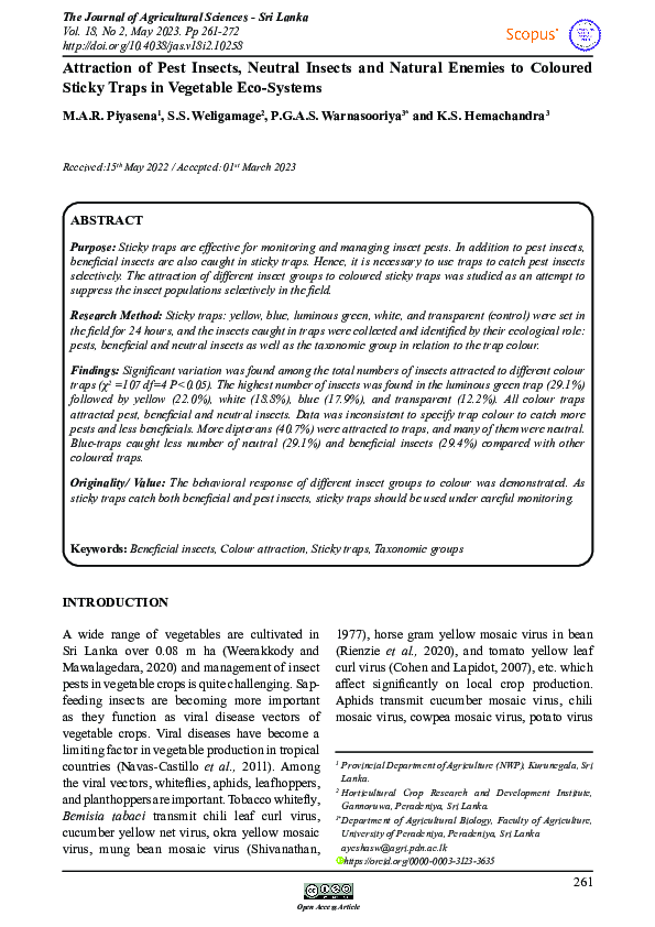 (PDF) Attraction of Pest Insects, Neutral Insects and Natural Enemies ...