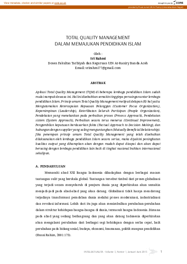 (PDF) Total Quality Management dalam Memajukan Pendidikan Islam