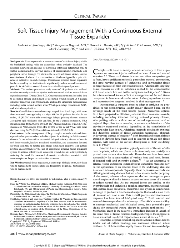 (PDF) Soft Tissue Injury Management With a Continuous External Tissue ...