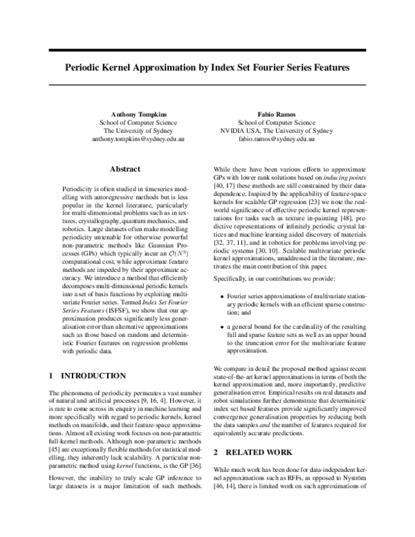 (PDF) Periodic Kernel Approximation by Index Set Fourier Series Features