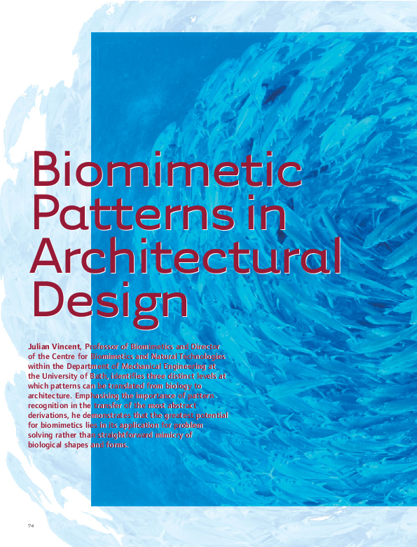 (PDF) Biomimetic Patterns in Architectural Design