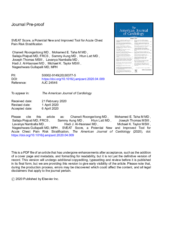 (PDF) SVEAT Score, a Potential New and Improved Tool for Acute Chest ...