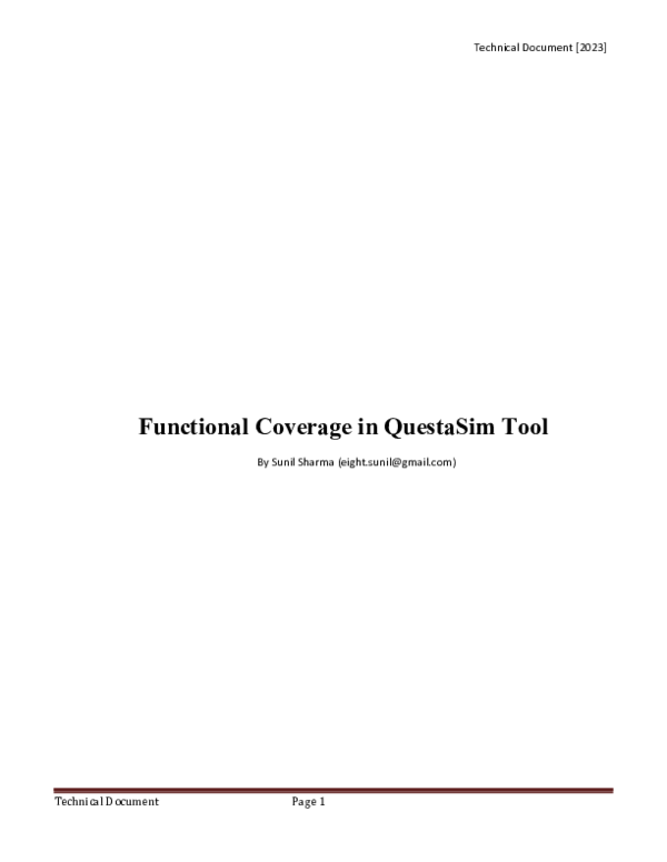 (DOC) Functional Coverage in QuestaSIM Tool