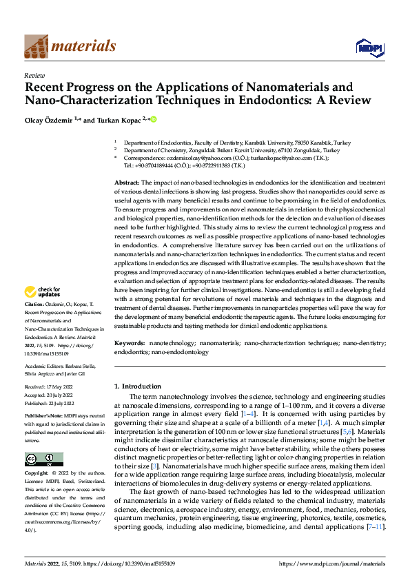 (PDF) Recent Progress on the Applications of Nanomaterials and Nano-Characterization Techniques ...