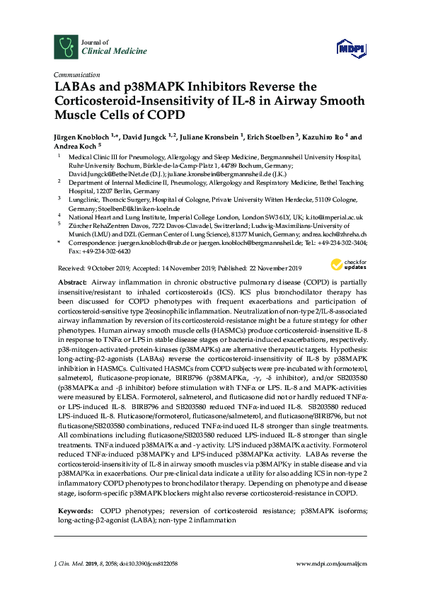 (PDF) LABAs and p38MAPK Inhibitors Reverse the Corticosteroid ...