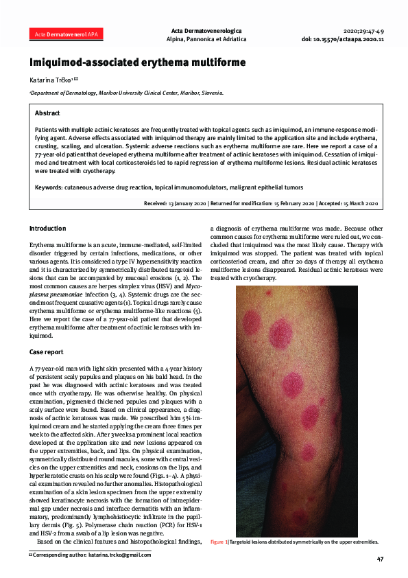 (PDF) Imiquimod-Associated Erythema Multiforme