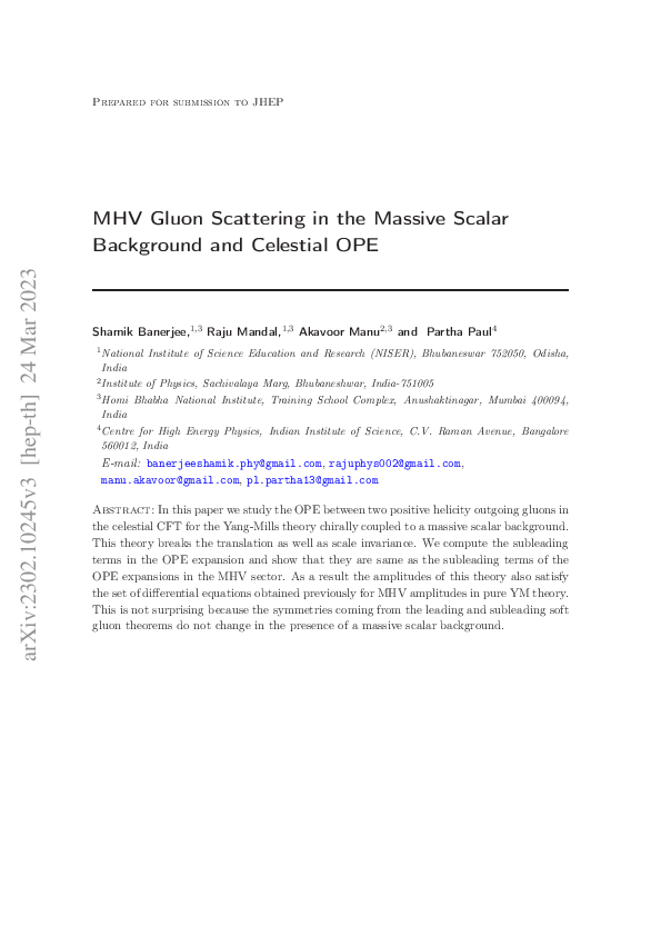 (PDF) MHV Gluon Scattering in the Massive Scalar Background and ...