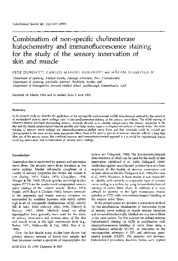 (PDF) Combination of non-specific cholinesterase histochemistry and ...
