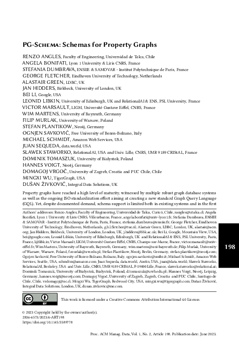 (PDF) PG-Schema: Schemas for Property Graphs