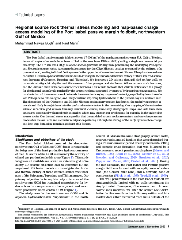 (PDF) Regional source rock thermal stress modeling and map-based charge ...