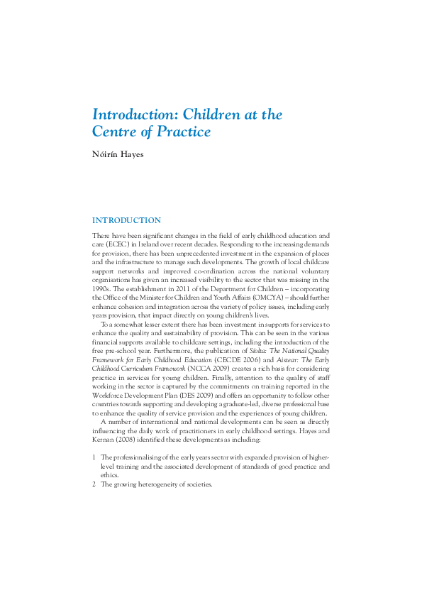 (PDF) Introduction: Children at the Centre of Practice