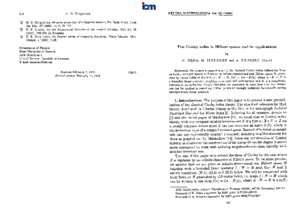 (PDF) The Conley index in Hilbert spaces and its applications | Kazimierz Gęba - Academia.edu