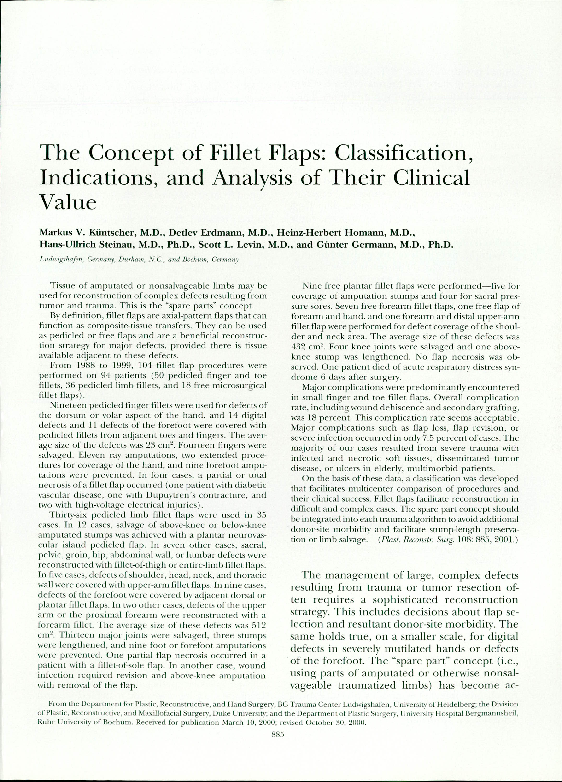 (PDF) The Concept of Fillet Flaps: Classification, Indications, and ...