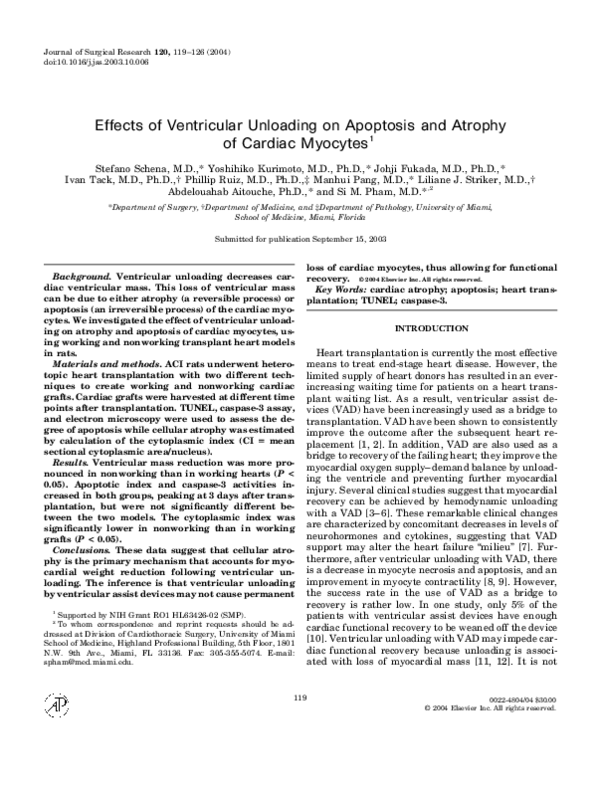 (PDF) Effects of ventricular unloading on apoptosis and atrophy of ...