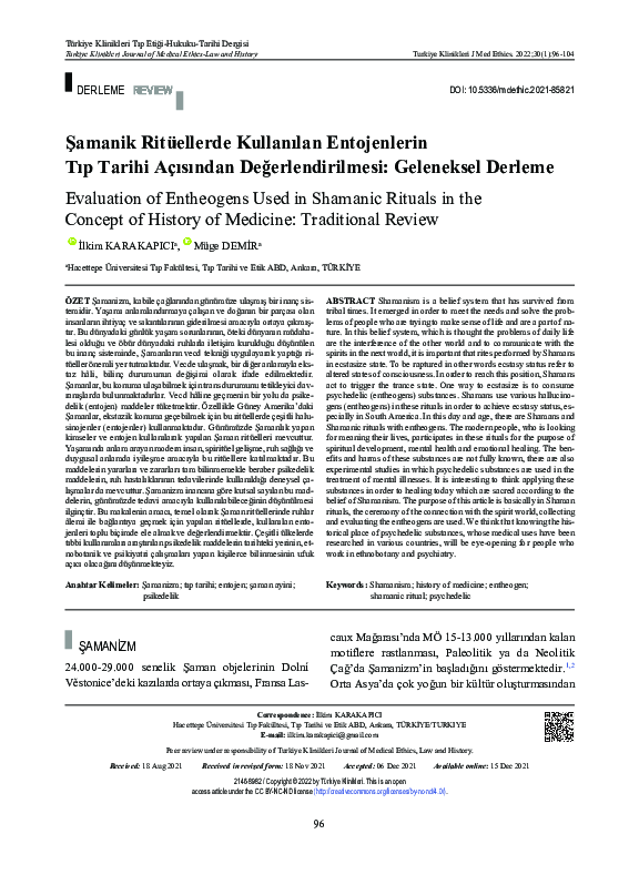 (PDF) Evaluation of Entheogens Used in Shamanic Rituals in the Concept ...