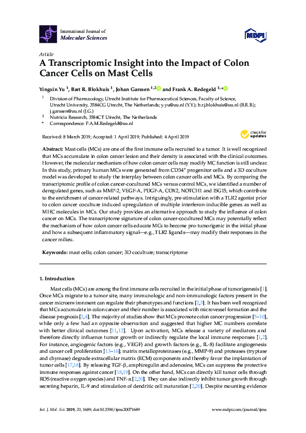(PDF) A Transcriptomic Insight into the Impact of Colon Cancer Cells on ...