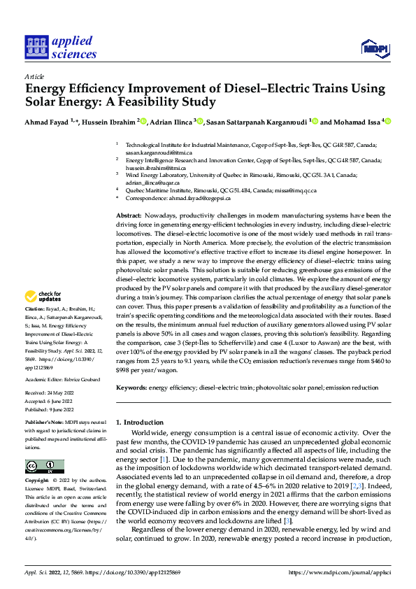 (PDF) Energy Efficiency Improvement of Diesel–Electric Trains Using ...