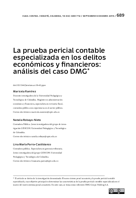 (PDF) La prueba pericial contable especializada en los delitos ...