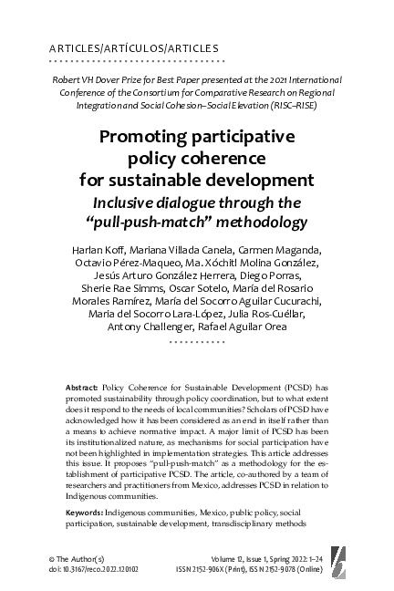 (PDF) Promoting participative policy coherence for sustainable development