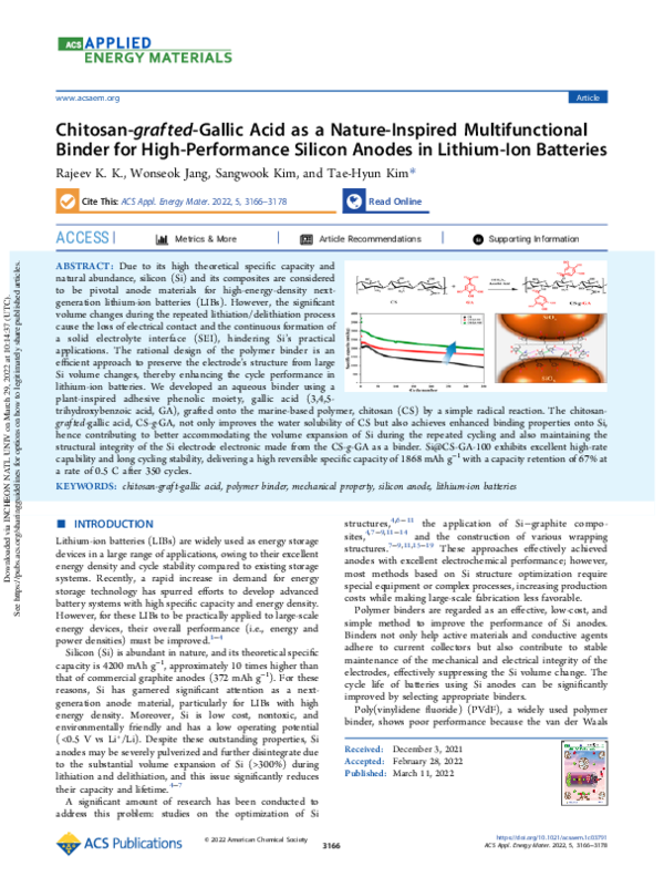 (PDF) Chitosan-grafted-Gallic Acid as a Nature-Inspired Multifunctional ...