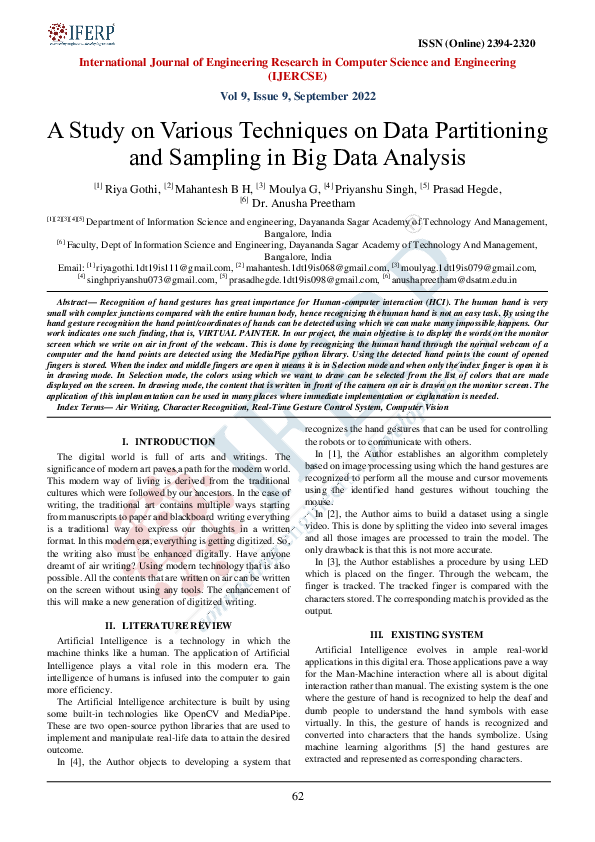 (PDF) A Study on Various Techniques on Data Partitioning and Sampling in Big Data Analysis ...