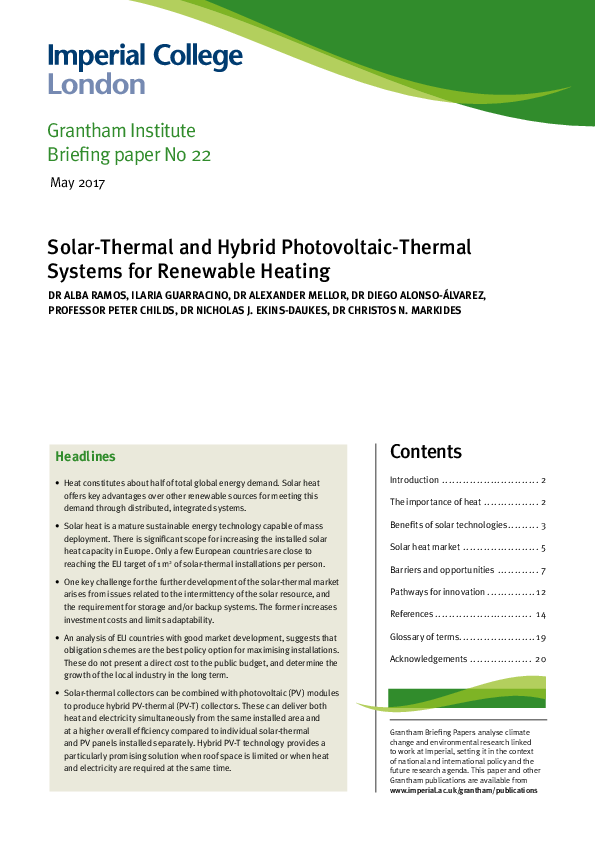 (PDF) Solar-Thermal and Hybrid Photovoltaic-Thermal Systems for ...