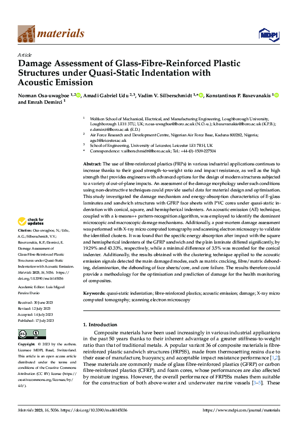 (PDF) Damage Assessment of Glass-Fibre-Reinforced Plastic Structures ...