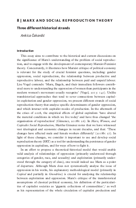 (PDF) Marx and Social Reproduction Theory: Three Different Historical ...