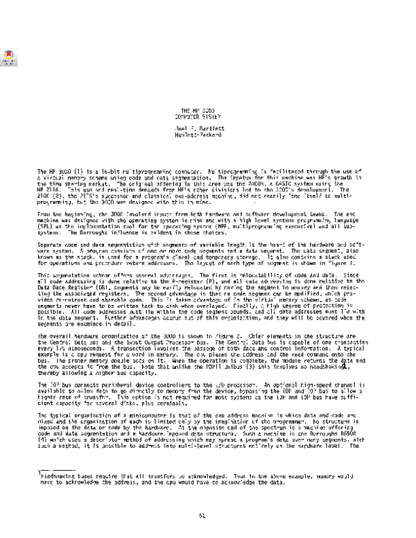 (PDF) The HP 3000 computer system