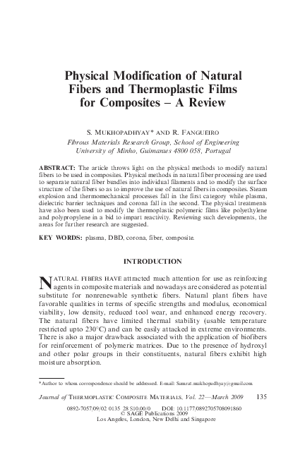 (PDF) Physical Modification of Natural Fibers and Thermoplastic Films ...