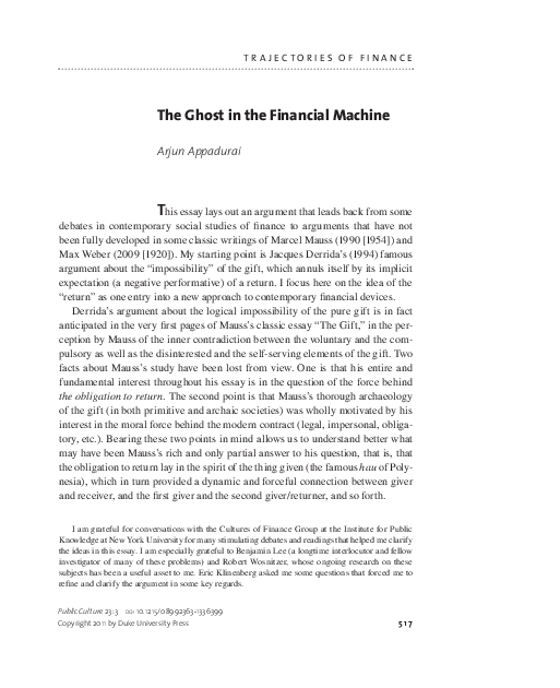 (PDF) The Ghost in the Financial Machine