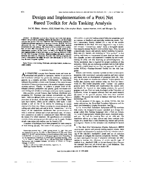 (PDF) Design and implementation of a Petri net based toolkit for Ada tasking analysis | KHÁNH VY ...