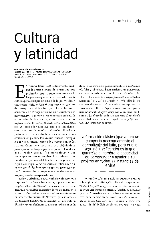 (PDF) Cultura y latinidad
