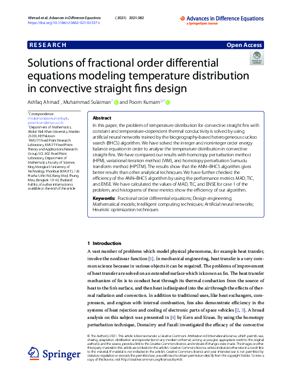 (PDF) Solutions of fractional order differential equations modeling ...