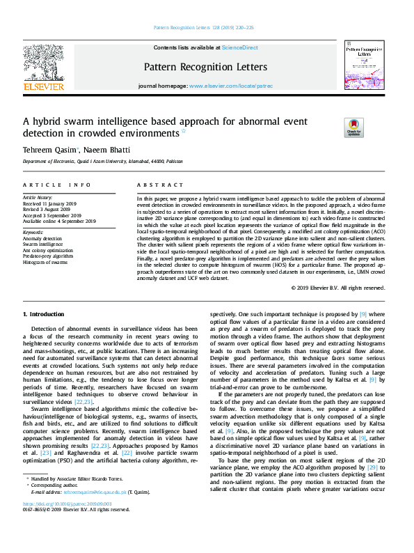 (PDF) A hybrid swarm intelligence based approach for abnormal event ...