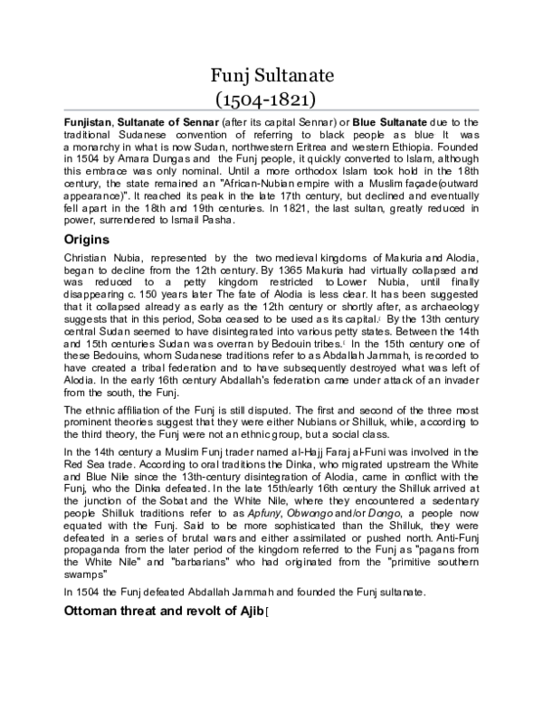 (DOC) Funj Sultanate